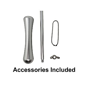 Standard Stainless Grill Scraper with Handle, and Additional Standard Brass and Universal Stainless Steel Grill Scraper Combo - Men Stocking Stuffer