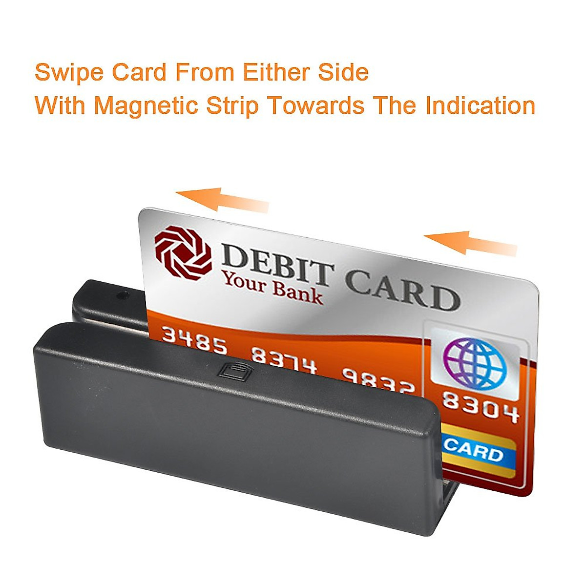 Zerone USB Mini Magstripe Reader Encoder Mag Strip Card Credit Card Hi-Co Swiper 3 Tracks Bidirection Swipe with USB Keyborad Emulation Output