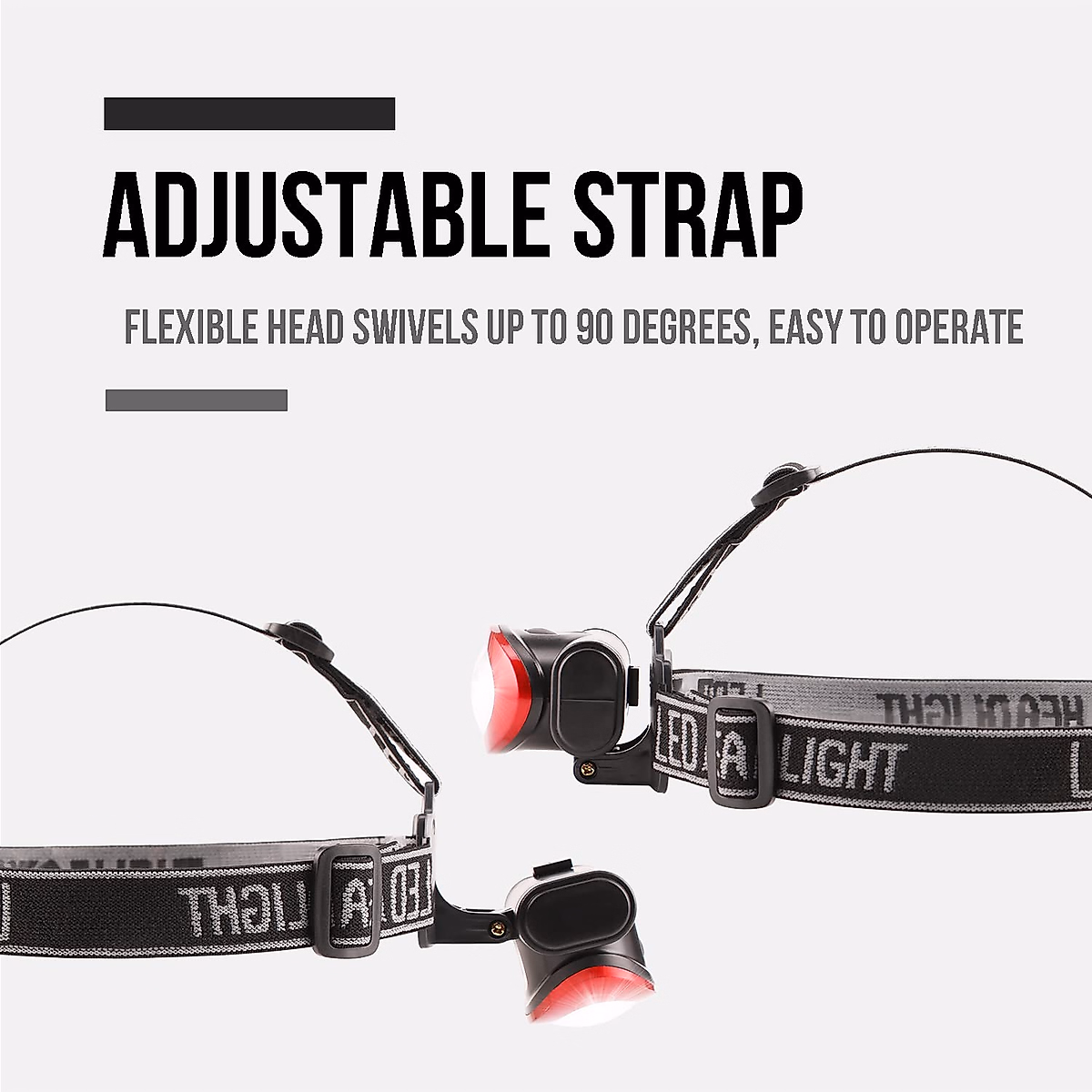 Lichamp Headlamp, 10 Pack 12 LED 3 Mode Portable Head Lamp Flashlight, Outdoor Lightweight Durable Headlight for Running, Camping, Reading, Fishing, Hunting, Walking, Jogging, Black + Red Color