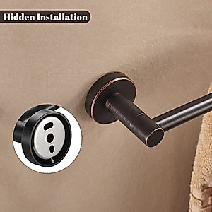 BigBig Home Bronze Towel Holder, Bathroom Towel Bar Oil Rubbed, Bath Towel Ring Wall Mounted Rustic Farmhouse Towel Rack ORB Towel Holder