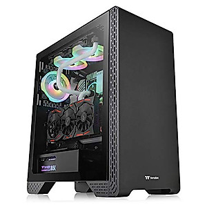 Thermaltake S300 Tempered Glass Edition ATX Mid-Tower Computer Case with 120mm Rear Fan Pre-Installed CA-1P5-00M1WN-00