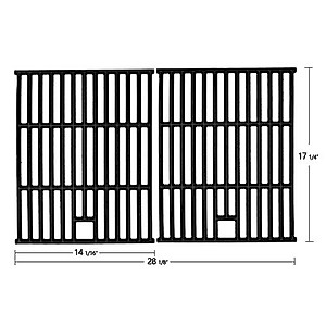 Hongso 17 1/4 Inch Cast Iron Cooking Grill Grates Replacement Parts for Nexgrill 720-0649, Members Mark 720-0691A, 720-0778A, Aussie 6703C8FKK1, Brinkmann 810-9490-F, Backyard Gas Grill, 2-Pack PCD252