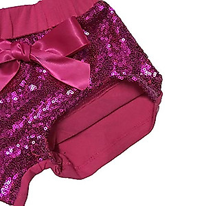 Digirlsor Baby Girls Sequin Shorts Toddler Kids Bowknot Cotton Short Pants Sparkles on Front