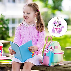 Lecinc 70Pcs Video Game Party Favors Video Game Keychains for Kids Birthday School Party Dinosaur Donut Marine Animal Mermaid Rainbow Bulk Keychains for Birthday Party Supplies