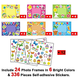 chiazllta Easter Kid's Craft Kits Easter Picture Frames Craft Bunny Egg DIY Photo Frames Suitable for Easter Class Game Activities Gift for Kids