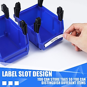 Weysat 24 Pcs Storage Bins Parts Racks, Wall Mounted Tool Storage Bins, Plastic Stackable Garage Storage Bin Organizer for Screws Bolts Nuts Nails Beads Small Hardware Parts Storage Men Gift Tools