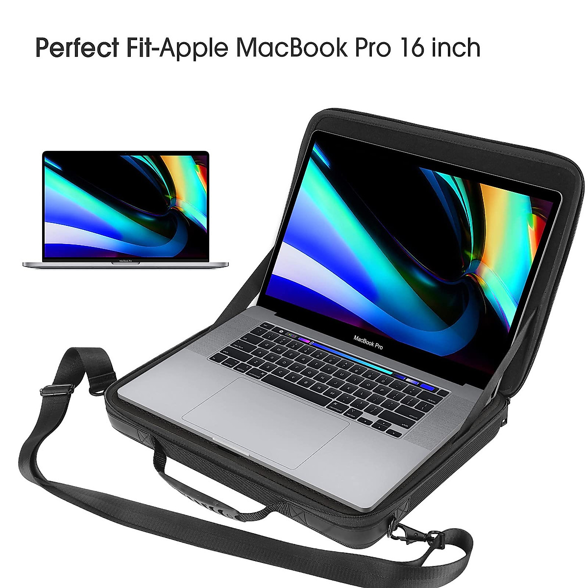 Smatree Hard Laptop Shoulder Bag for 16inch MacBook Pro M4 2024/M3 2023-2019 A2991 A2780, 13inch iPad Air M3 2025, 15inch Dell XPS 15 9510 9530, iPad Pro M4 2024, 9.7-13inch Case(Fit UK/EU Power Plug)