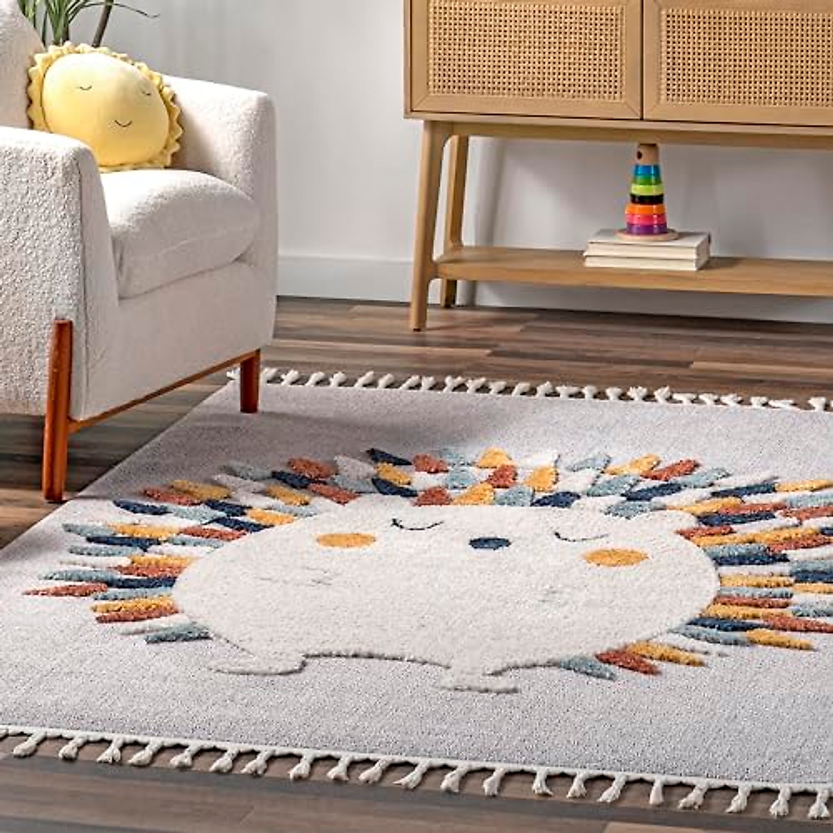 nuLOOM Amiah Graphic 4x6 Area Rug for Living Room Bedroom Dining Room Nursery Kitchen, Multicolor