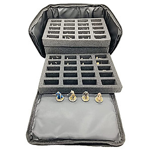 Gargoyle - Miniature Carrying Case - 80 Foam Slots for 28mm Miniature Storage Case - DnD Miniature Storage with Carry Handle - Miniature Case with Large Pick and Pluck Layer -Miniatures Carrying Case
