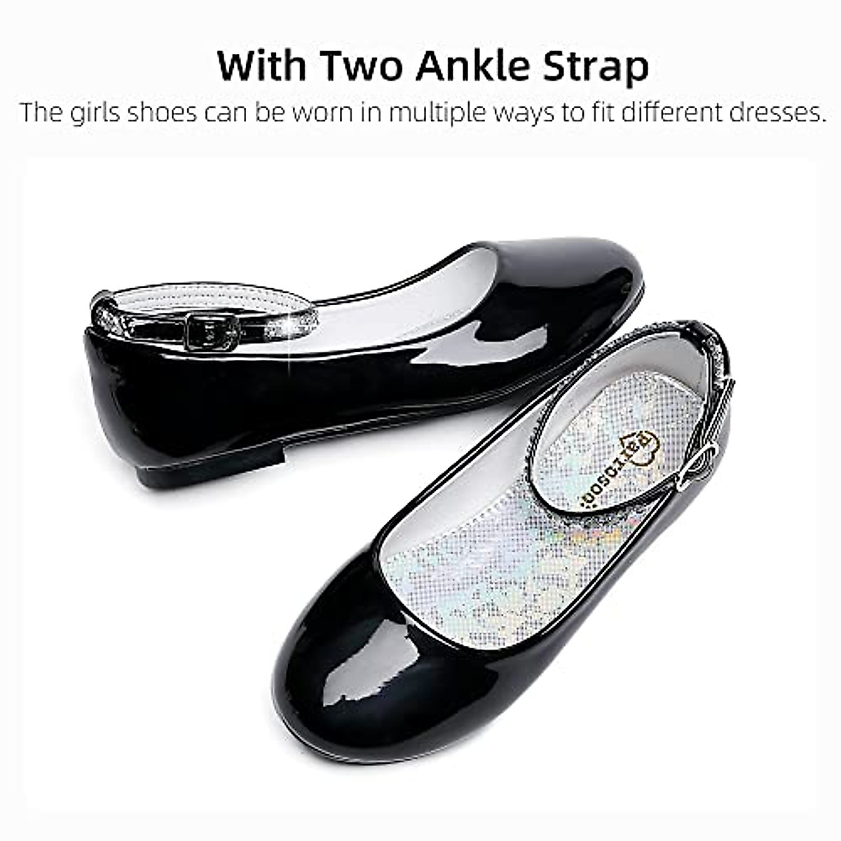 Parrosoo Girls Black Dress Shoes Flower Girl Shoes Little Girls Dress Shoes Kids Princess Toddler Girls Flats Wedding Party Birthday (8302Black 9)