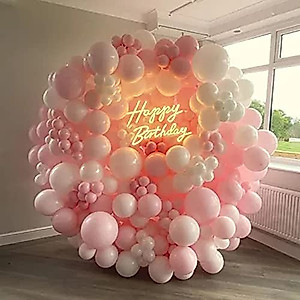116Pcs Pink Gold Balloons Garland Arch Kit,Double-Stuffed Macaron Pink Balloon & Gold Confetti with 4D Globos Foil Balloons for Baby Shower Girls Birthday Party Wedding Bridal Decor