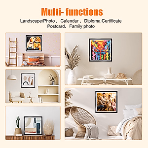 NAIMOER Upgraded 2Pack Diamond Painting Frames, Frames for 35x35cm Diamond Painting Canvas, Magnetic Diamond Art Frame Self-Adhesive, Diamond Painting Frames with Hooks for Wall Window Door (Black)