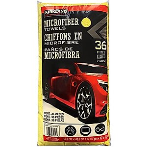 Kirkland Signature Ultra High Pile Premium Microfiber Towels, 36 Count (Pack of 1), Yellow - 713160