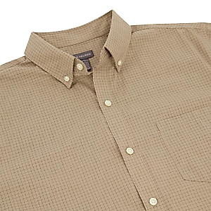 Van Heusen mens Wrinkle Free Short Sleeve Check Button Down Shirt, Aluminum Minicheck, XX-Large US