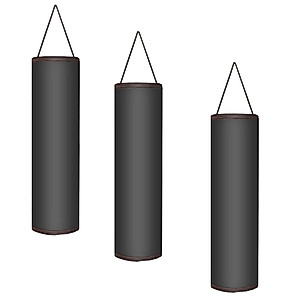 3 Pieces Plastic Bag Holder Folding Hanging Storage Grocery Bag Plastic Bag Holder Dispensers Trash Bags Holder Organizer (B-Black)