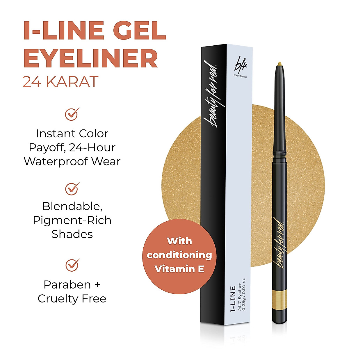 Storm Gray Waterproof, All Day Eyeliner | I-LINE Makeup by BFR | Creamy, Cruelty and Paraben Free | Ideal Gel Formula for Flawless Precision and Blending Application