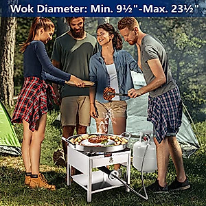 ARC Stainless Steel Single Burner Propane Stove, 200,000BTU High Pressure Outdoor Gas Stove Cooker, 16.5"Heavy Duty Square Stove, Burners for Outdoor Cooking For Turkey Fry, Seafood Boil, Homebrewing