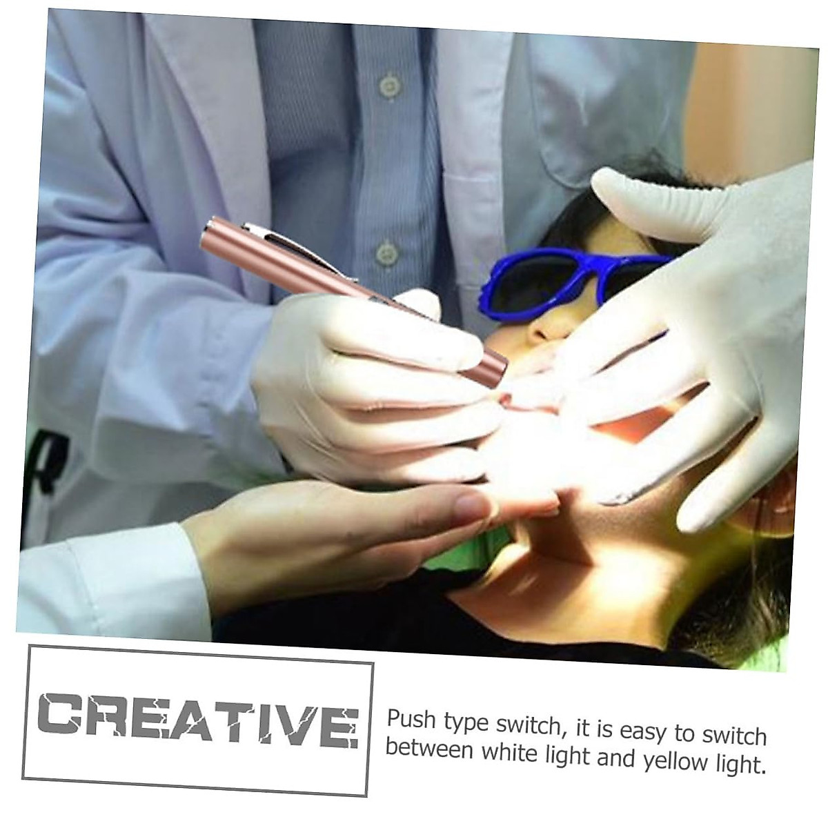 KOMBIUDA Medical Flashlight Inspection Torch Oral Flashlight Rechargeable Flashlight Torch Light Examination Pen Light Inspection Light Pocket Torch Zinc Alloy