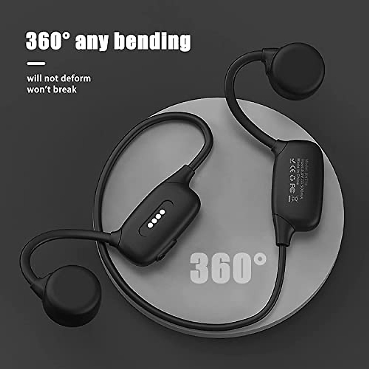 ESSONIO Swimming Headphones Bone Conduction Headphones Bluetooth Headphone for Swiming IPX8 Waterproof Headphones, Built-in 32g Memory