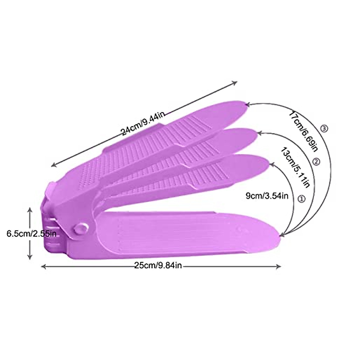 Shoe Slots, Adjustable Double Layer Storage Shoe Organizer Holder, Shoe Rack Holder 3-Level for Closet Organization Ruliyeefu