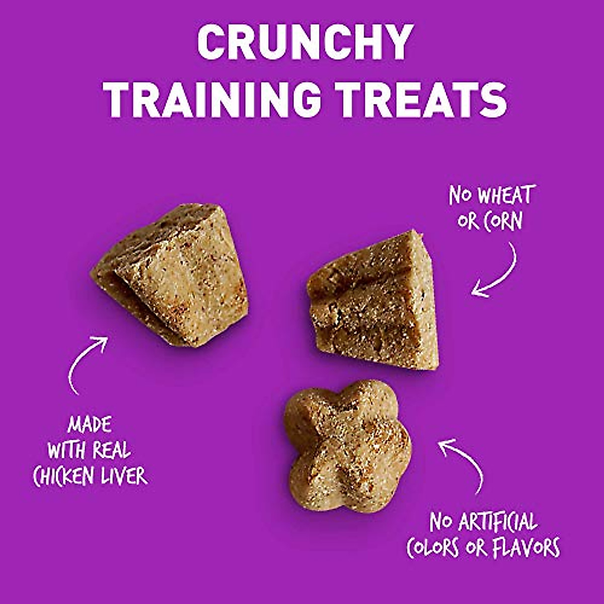 Cloud Star Tricky Trainers Crunchy Dog Training Treats 8 oz Pouch, Chicken Liver Flavor, Low Calorie Behavior Aid with 450 treats