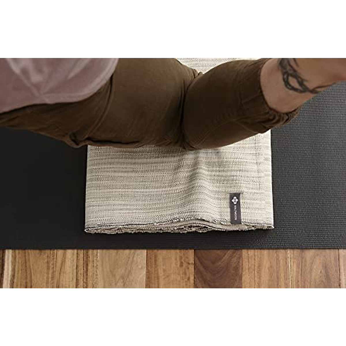 Halfmoon Cotton Yoga Blanket | 60” x 80” - Handwoven Soft & Large Throw Blankets for Home Decor, Yoga Practice, Camping, Outdoors, Travel, Meditation & Room Decor (Melange Carbon)