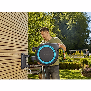 Gardena 18620 82 Foot Wall Mounted Retractable Hose Reel, ft, Standard