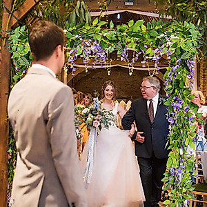 Wisteria Garland 5pack 33Ft Artificial Fake Wisteria Vine Hanging Flowers Fake Vines Plants (Purple)