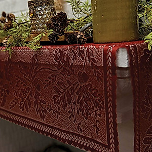 Heritage Lace Dark Paprika Oak Leaf Mantle Scarf, Standard