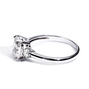 TIANYU GEMS 1.5Ct Moissanite Engagement Ring, Solid Sterling Silver 18K Real Gold Plated DF Color VVS Elongted Cushion Crushed lce Cut Moissanite Engagement Rings for Women Wedding Memorial Day Party