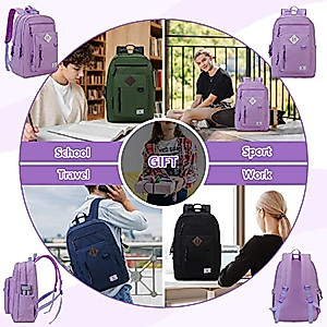 VX VONXURY School Backpack Water Resistant 15 Inch Boys Girls Bookbag Schoolbag Casual Daypack with Double Comparments