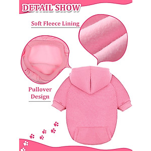 Syhood 4 Pieces Small Dog Sweaters Dog Hoodie Clothes with Hat for Small Dogs Chihuahua Clothes with Pocket Puppy Pet Winter Clothes Warm Hoodies Coat Sweater Shirt(M)