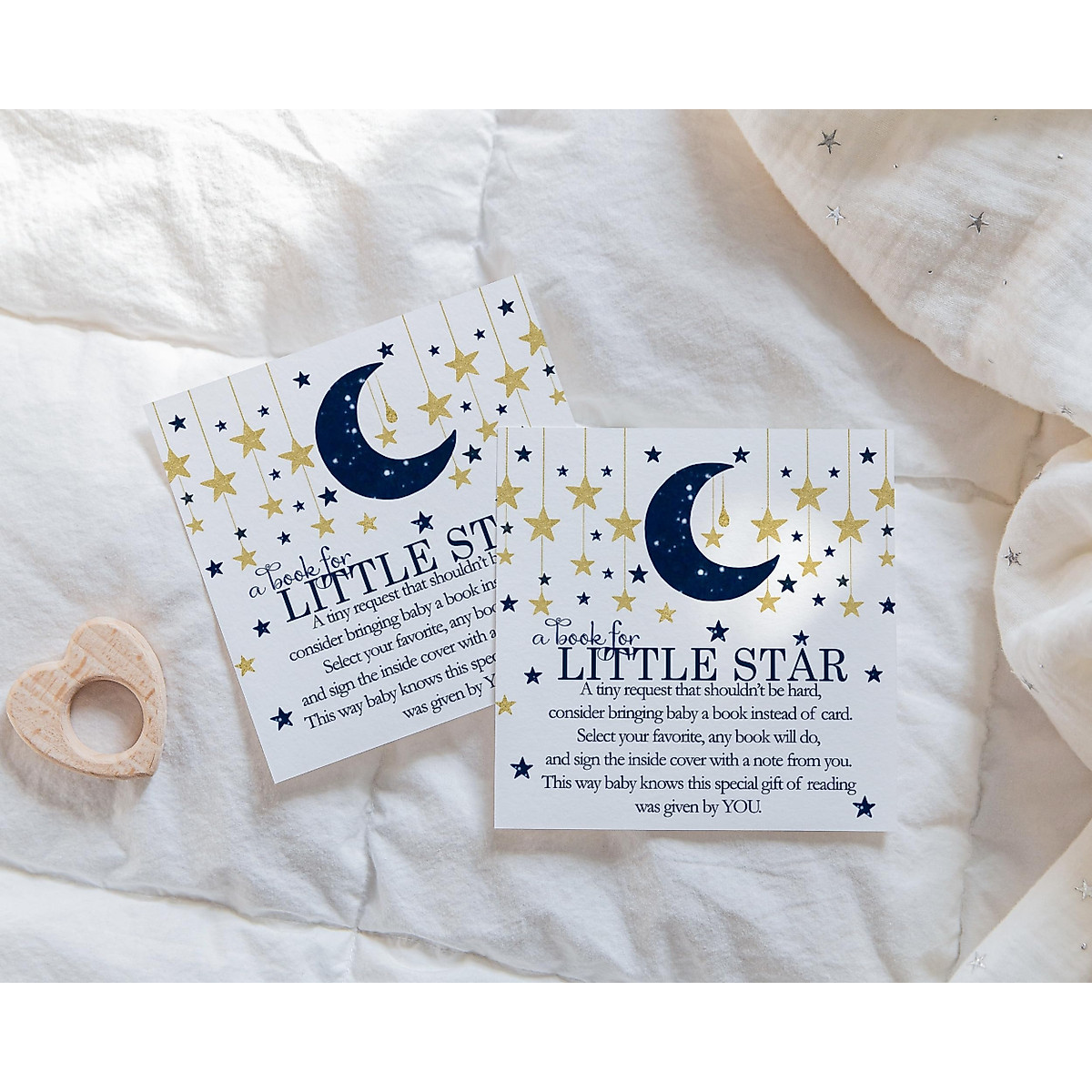 Twinkle Little Star Books for Baby Shower Cards, Invitation Inserts Boys Book Request, Bring Book Instead of Cards Poem, Cute Storybook-Theme Ideas, 25 Pack