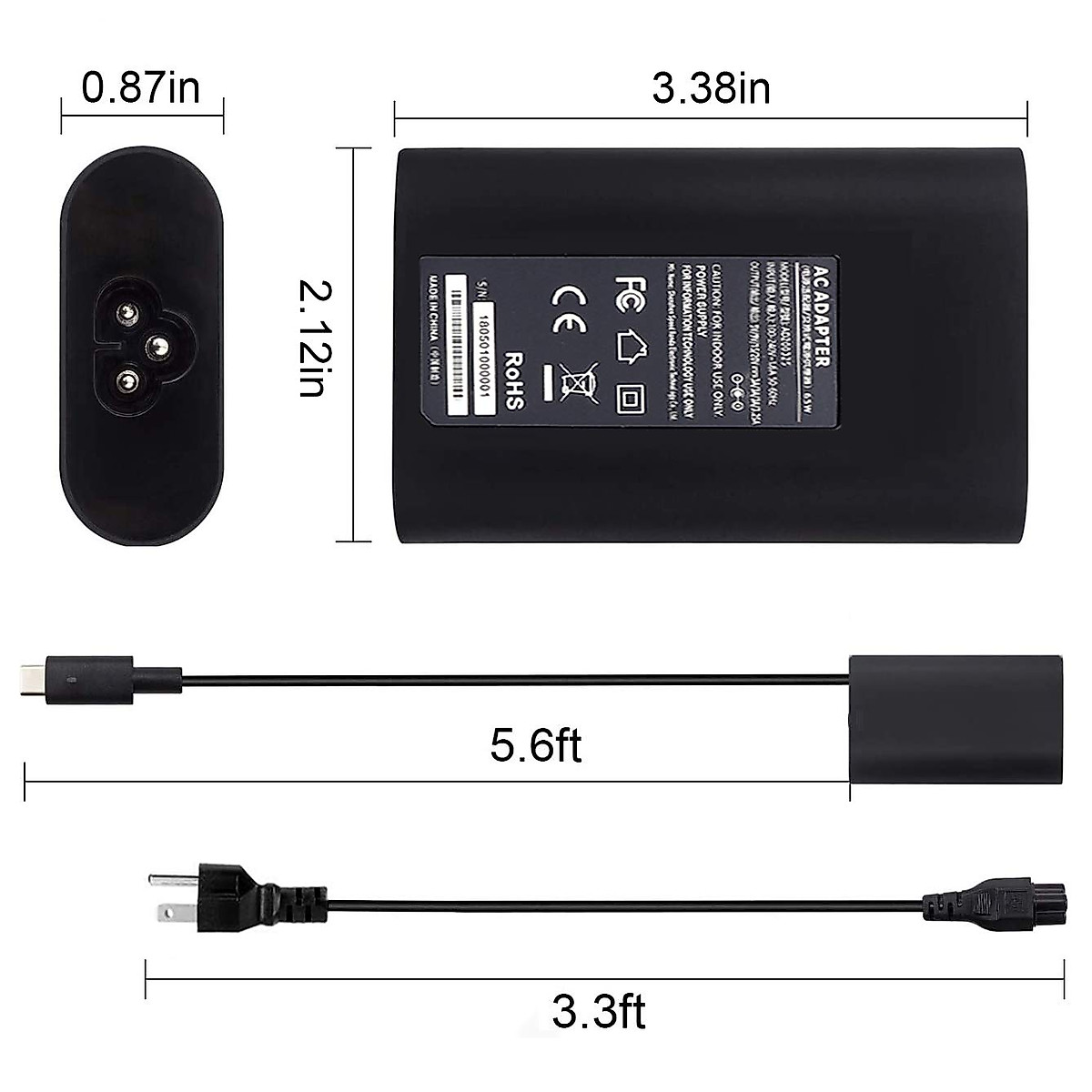 Mackertop 45W USB C Laptop Charger for Dell XPS 13 9360 9370 9300 9380 7390 2in1 Latitude 7390 2in1 7200 7370 5290 Inspiron 14 7437 Chromebook 5190 3100 3400 2in1, LA45NM150 0HDCY5 Power Supply Cord