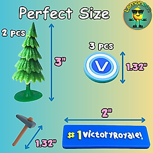 Lemoneon Video Game Cake Toppers Upgraded Designs V2 Battle Royale Llama Decoration for Birthday Party Cake Decor 11Pcs/Set