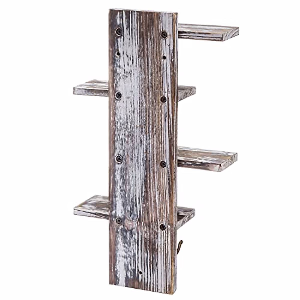 MyGift Solid Torched Wood Sunglasses Holder Display Stand, Wall Mounted Retail Eyewear Showcase Shelf Rack, Holds 4-Pairs