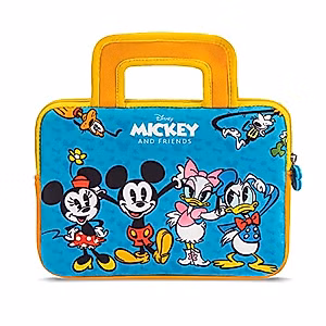 Pebble Gear Disney Mickey and Friends Carry Bag - Universal Neoprene Kids Carry Bag in Disney Mickey and Friends-Design, for 7" Tablets (Fire 7 Kids Edition, Fire HD 8 case), Durable Zip