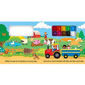 Farm Counting Adventure - Children's Touch and Pop Board Book with Fidget Pop Toy
