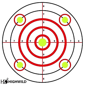 Highwild Paper Targets - Bullseye Shooting Targets Sheet Paper - for Air Rifle/Airsoft Pistol Practice Bullet Traps - 11"x 11", 50 Pack