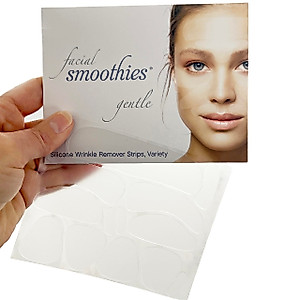 Smoothies Silicone Gentle Wrinkle Patches – Facial Patches for Forehead, Elevens, Crows Feet, and Lip Lines, 56 Count per Box – Made in the USA