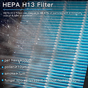 AIRTOK Air Purifier for Home Allergies Pets Hair in Bedroom Covers up to 1200 Sq.Ft with PM2.5 Index, Double-sided Air Inlet Hepa H13 Filters with Auto Mode, Remove Dust Smoke Pollutants Odor, Black