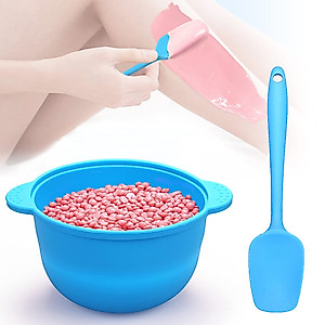 Wax Warmer Replacement Spare -Silicone Bowl - Silicone Spatula Kit, Nonstick Wax, Easy Clean Reusable, Hair Removal Waxing Kit Accessories