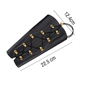 Tbest Leather Arm Guards Armguard for Archery Brown/Black Adult Youth Leather Protective Arm Guards Protector Wristband Costume for Recurve Bow Shooting Hunting, Adjustable