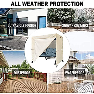 Ourdoor Swing Cove,3 Triple Seater Hammock Cover Garden Swing Cover Garden Hammock Glider Chair Cover Outdoor Swing Cover UV Resistant Swing Canopy Cover (65 * 49 * 66 inch)