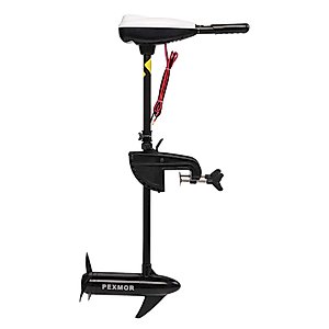PEXMOR 86LBS Thrust Transom Mounted Saltwater Electric Trolling Motor 8 Speed w/LED Battery Indicator, Electric Outboard Boat Motor for Kayak,Inflatable Boat, Fishing Boat