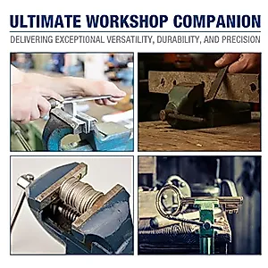 LFGUD 6" Bench Vise, 6" Jaw Width 6.5" Jaw Opening 360° Swivel Base Clamp Table Vise Heavy Duty Bench Vise for Woodworking, Cutting Conduit, Drilling, Metalworking, Home Workshop Use and DIY Jobs