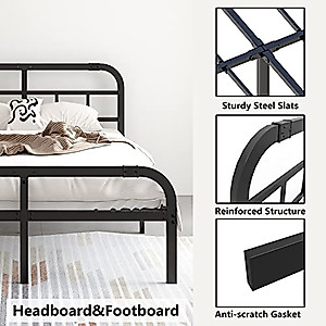 Artimorany Outlet California King Bed Frame with Headboard and Footboard, 14 Inch Heavy Duty, Cal King Bed Frame Mattress Foundation, Noise Free, No Box Spring Needed, Easy Assembly, Black