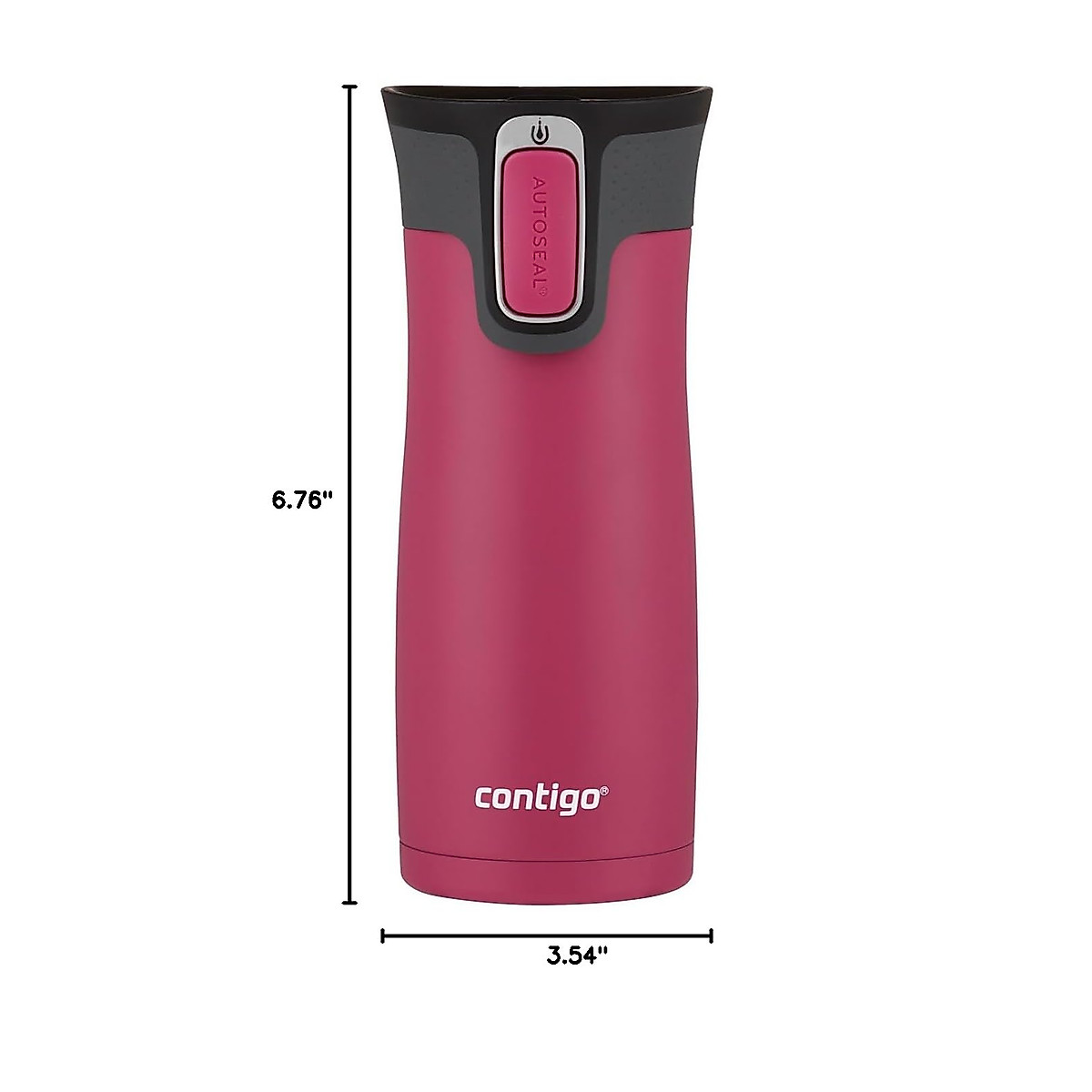 Contigo AUTOSEAL West Loop Vacuum-Insulated Stainless Steel Travel Mug, 16 oz, Dragonfruit