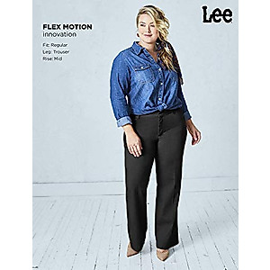 Lee Women's Plus Size Ultra Lux Comfort with Flex Motion Trouser Pant Black 20W Medium, 20