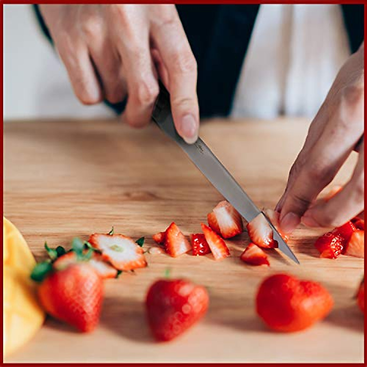 SAKEN 4.5-Inch Paring Knife - High-Carbon German Steel Kitchen Utility Knife with Wooden Handle in Dark Wood Finish - Multipurpose Kitchen Knife Mincing, Slicing, Chopping, and General Cutting Work